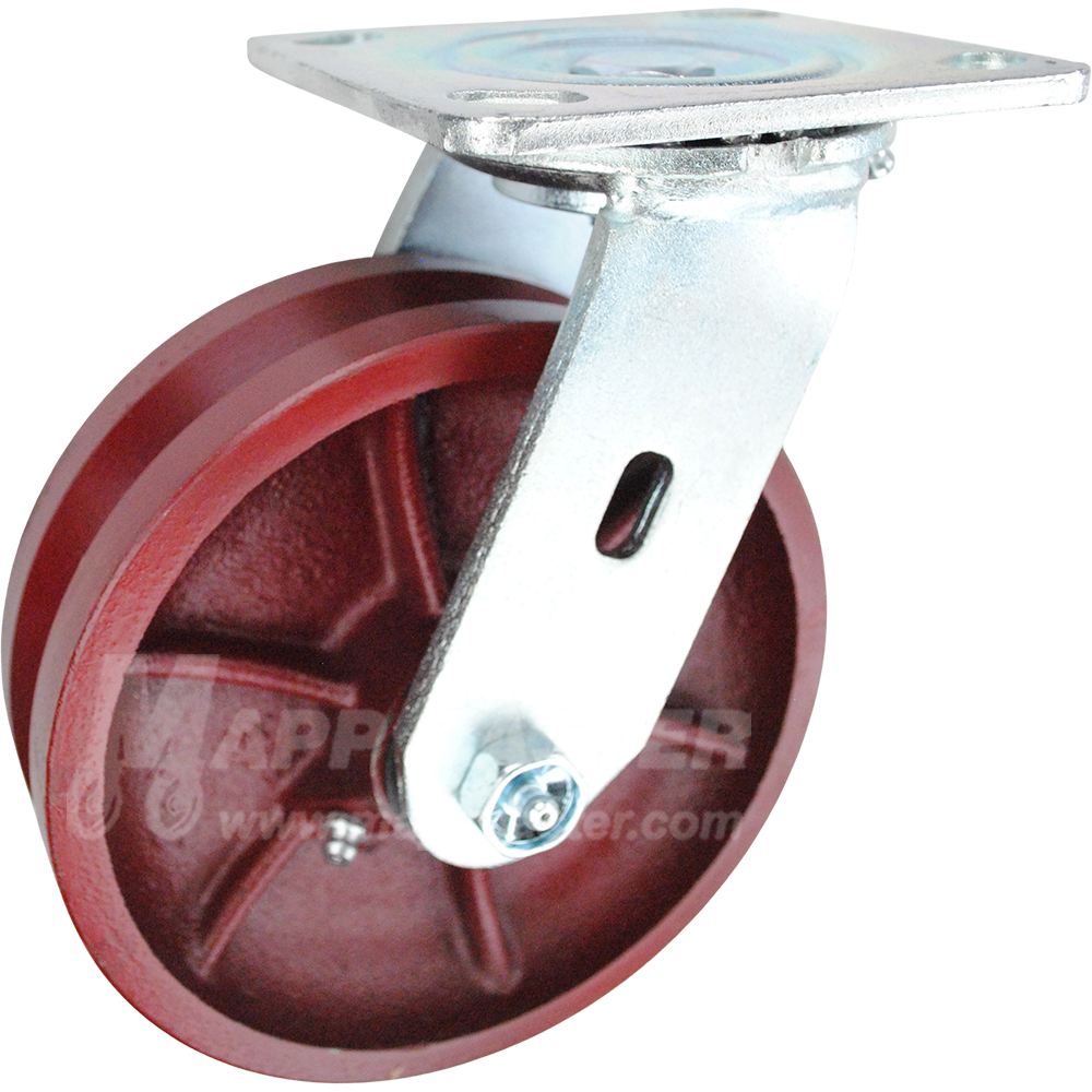 6" x 2" Ductile Steel V-Groove Wheel Swivel Caster – Steel Caster Store