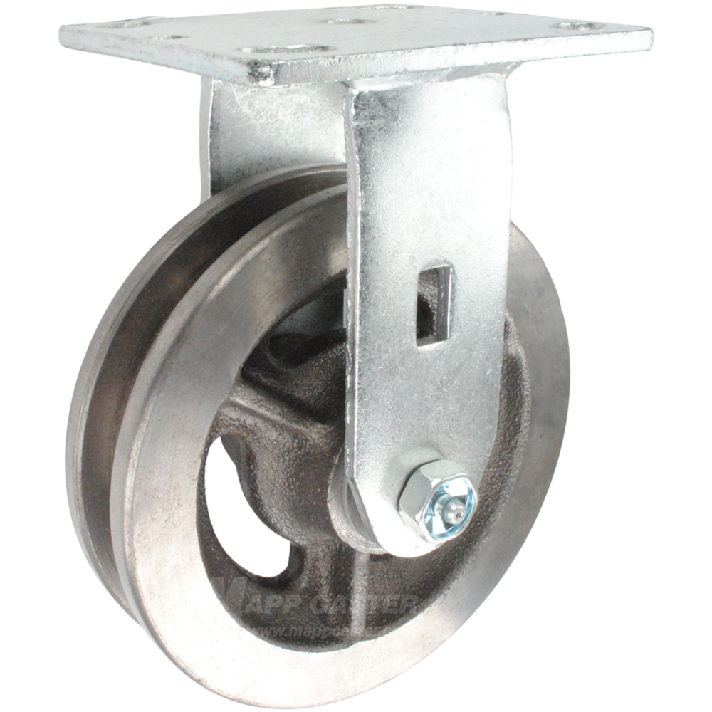 6" x 2" Double Flanged Cast Iron Wheel Rigid Caster – Steel Caster Store